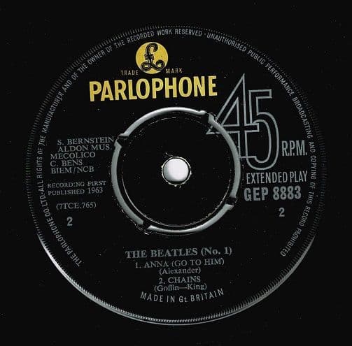 THE BEATLES The Beatles No 1 EP Vinyl Record 7 Inch Parlophone 1963